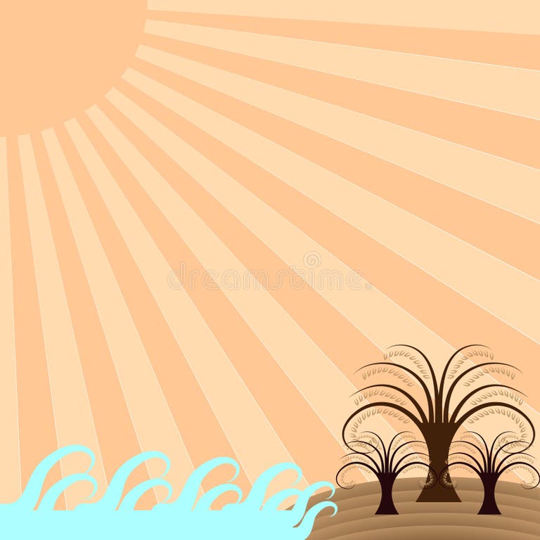 Island Castaway Vector Frame Stock Vector - Illustration of wallpaper ...