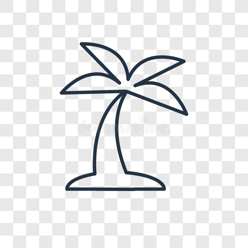 Island Concept Vector Linear Icon Isolated on Transparent Background ...