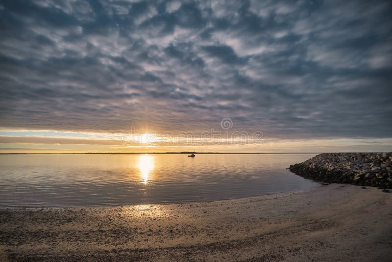 The Island Fanoe Seen from Esbjerg Harbor, Denmark Stock Photo - Image ...