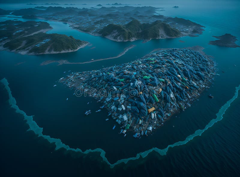 An Island Full of Plastic Garbage, Created with Generative AI ...