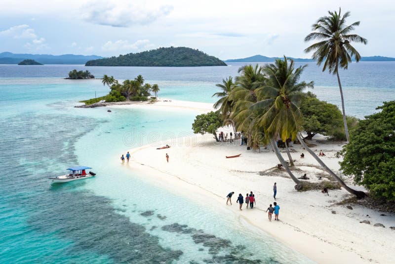 Island Hopping Adventure in Paradise Stock Illustration - Illustration ...