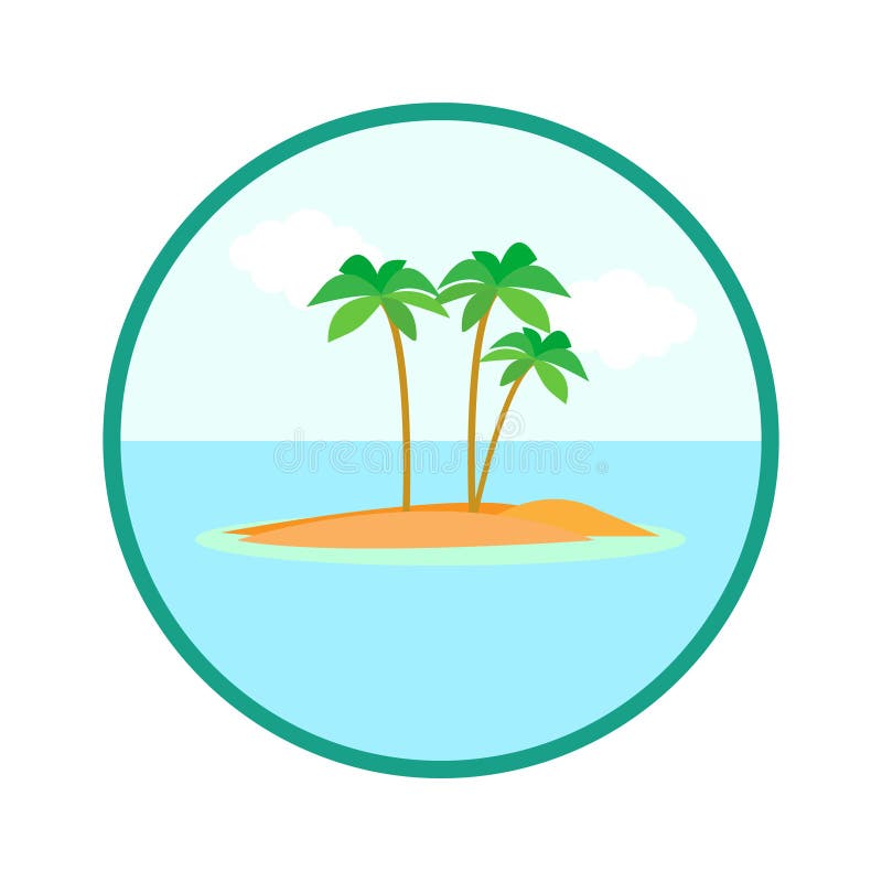 Island icon stock vector. Illustration of fish, design - 91249783