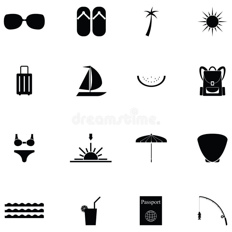 Island icon set stock vector. Illustration of island - 120566515