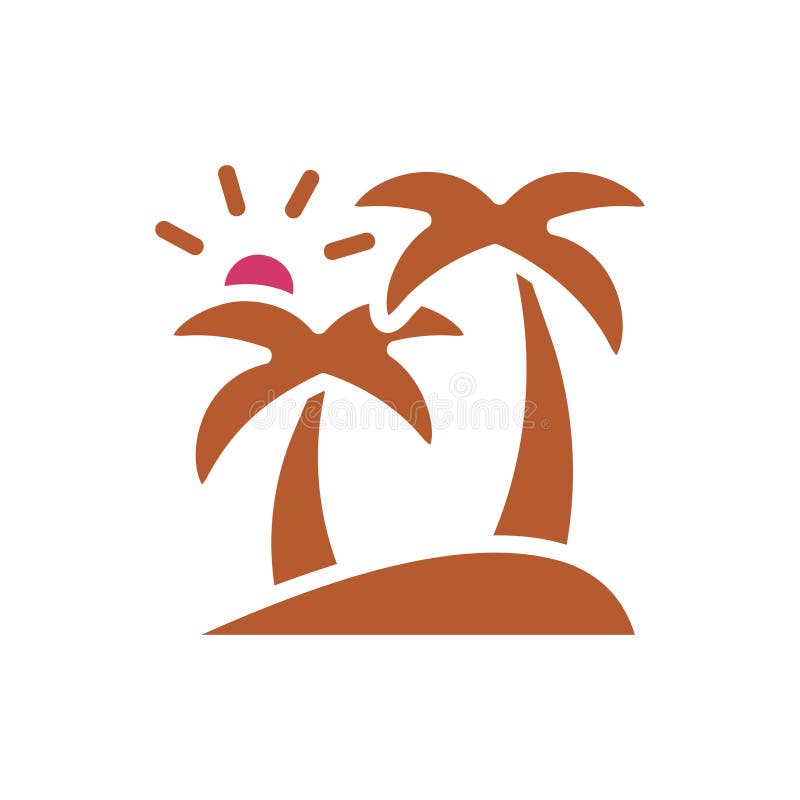 Island Icon Solid Red Brown Summer Beach Symbol Illustration Stock ...