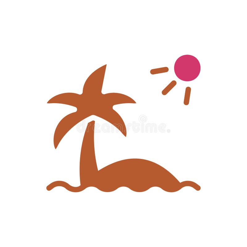 Island Icon Solid Red Brown Summer Beach Symbol Illustration Stock ...