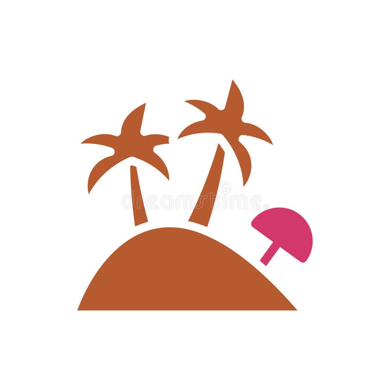 Island Icon Solid Red Brown Summer Beach Symbol Illustration Stock ...