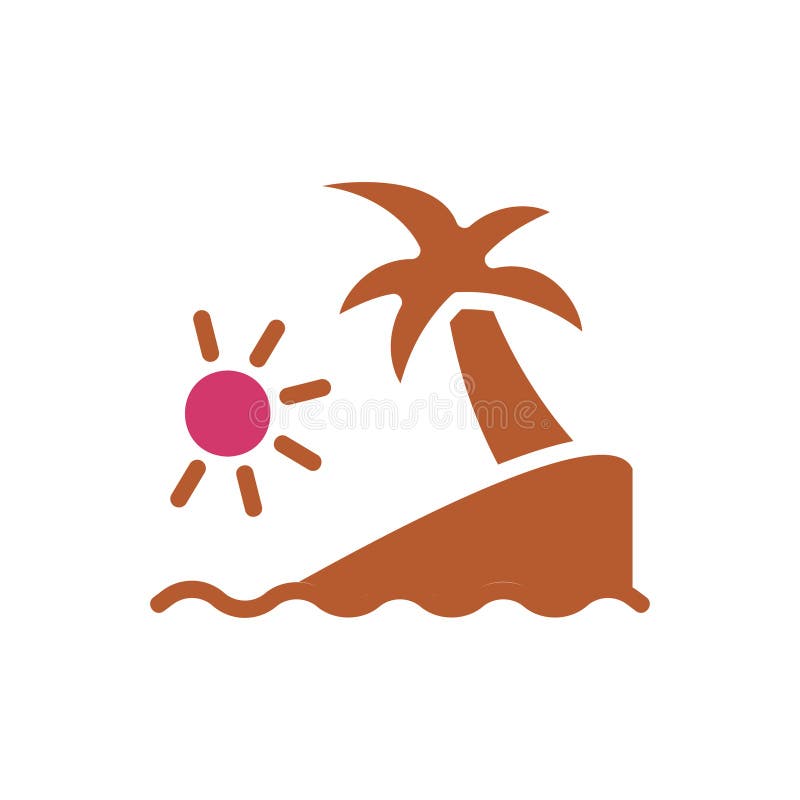 Island Icon Solid Red Brown Summer Beach Symbol Illustration Stock ...