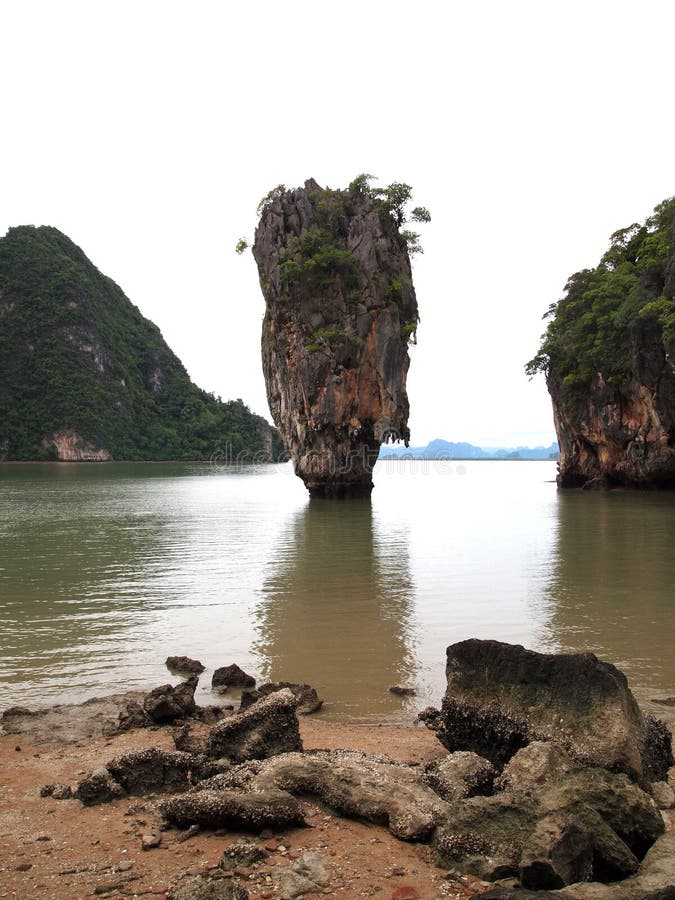 The Island Khao Tapu Or Ko Tapu In Thailand Stock Photo - Image of ...