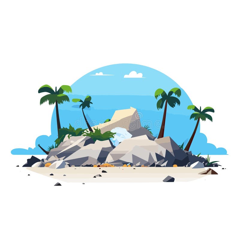 Island Made of Plastic Waste Vector Flat Isolated Illustration Stock ...