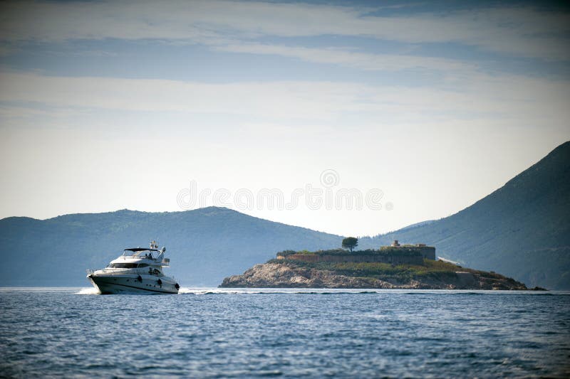 Island Mamula stock image. Image of people, motor, beauty - 97671987