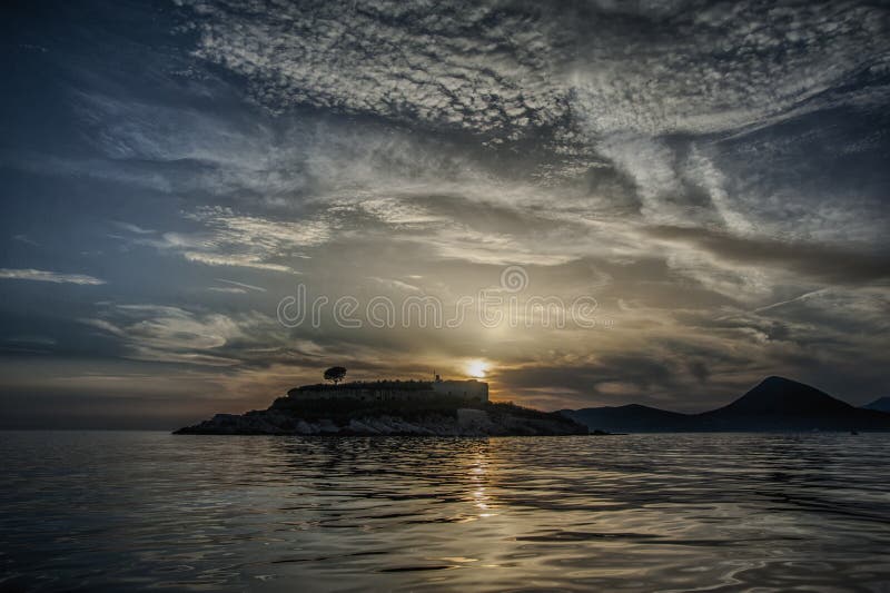 Island Mamula stock photo. Image of mediterranean, balkans - 96198736