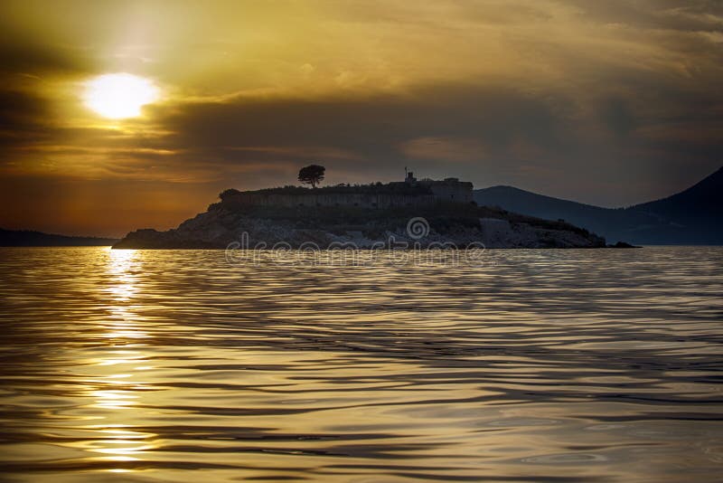 Island Mamula stock photo. Image of croatia, place, adriatic - 96198752