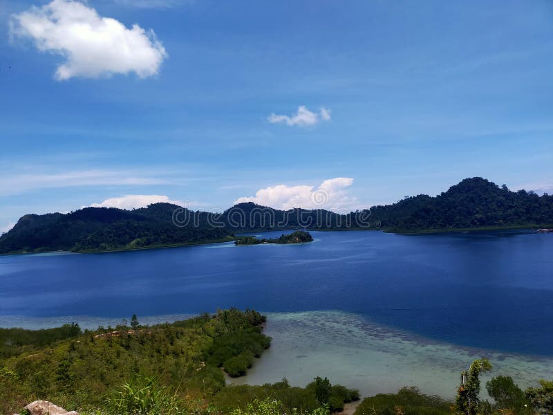 Island in mandeh stock image. Image of water, river - 236442213