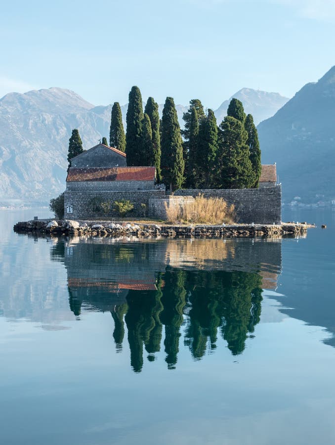 Island Monastery St. George in Perast Stock Image - Image of montenegro ...