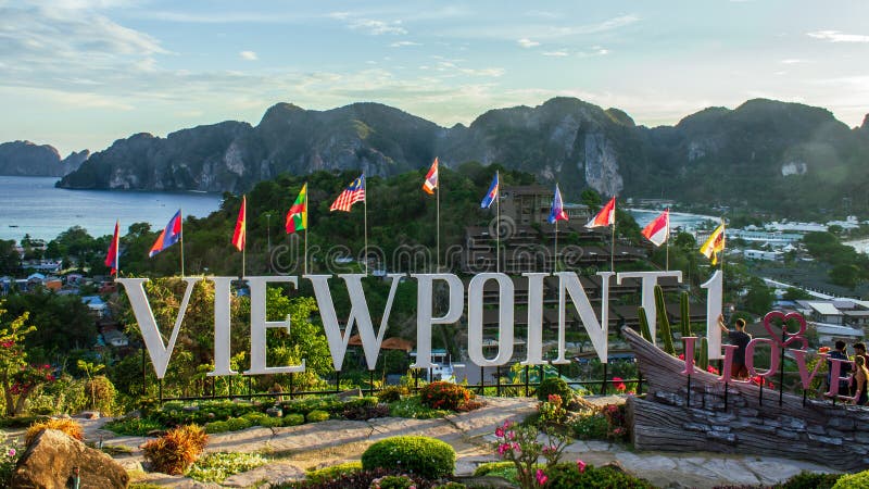 Island Name Sign Large Letters and View Editorial Photo - Image of thai ...