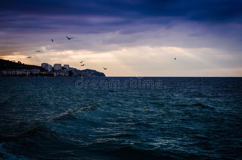 Island and Ocean after the Rain Stock Photo - Image of nature, dawn ...
