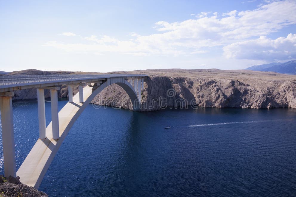 Island Pag Bridge stock photo. Image of outdoor, highway - 15854064