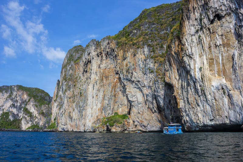 The Island of Phi Phi Leh , Thailand Stock Image - Image of limestone ...