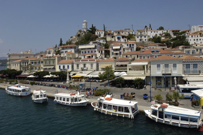 Island of Poros stock image. Image of boat, port, poros - 13505157