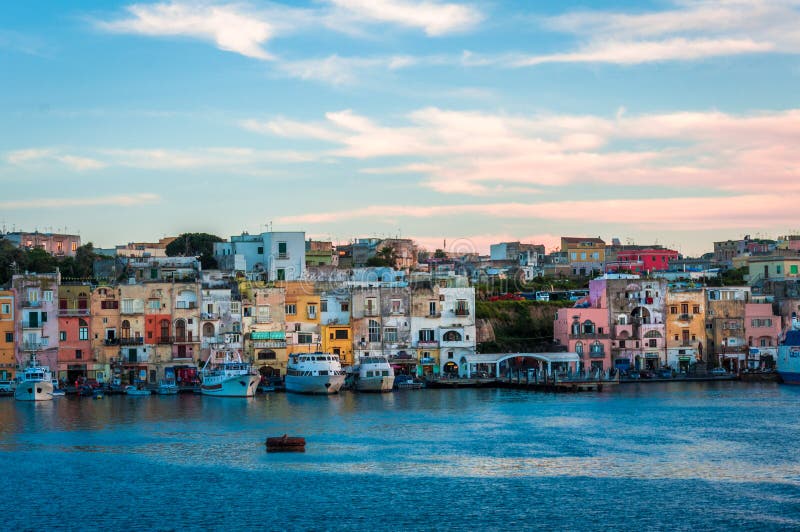 The Island of Procida stock image. Image of harbour - 117482219