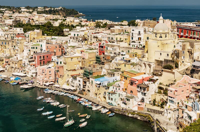 The island of Procida stock image. Image of coastline - 72306459