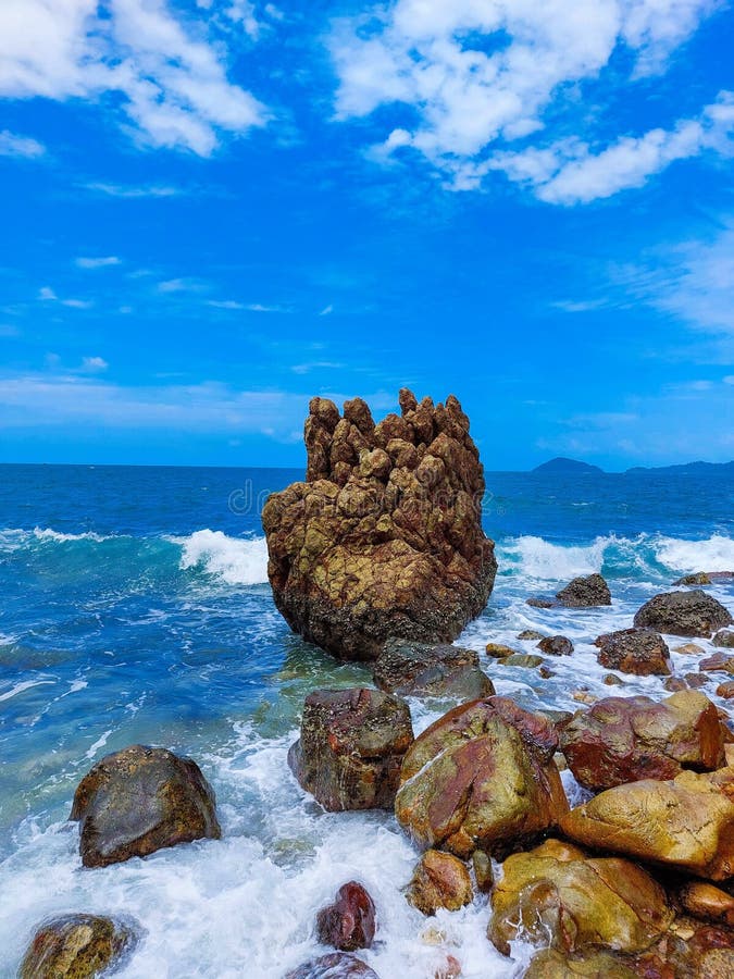 Island Rocks Beach Tropical Vibes Stock Image - Image of cape, cliff ...
