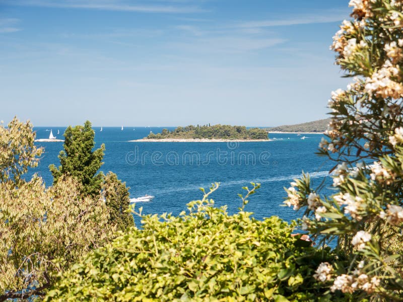 Island in the Sea, Rovinj, Croatia Stock Image - Image of island ...