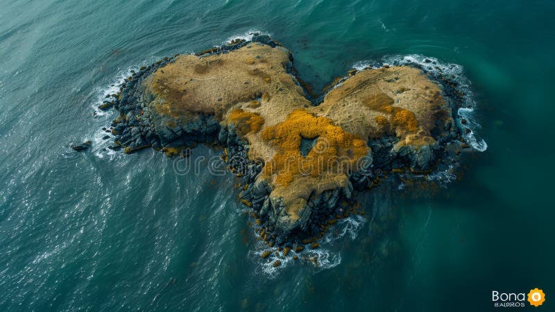 An Island in the Sea in the Shape of a Heart Stock Photo - Image of ...