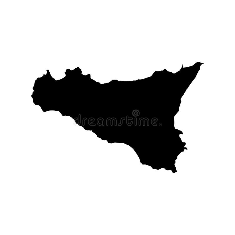 Island of sicily map icon stock illustration. Illustration of border ...