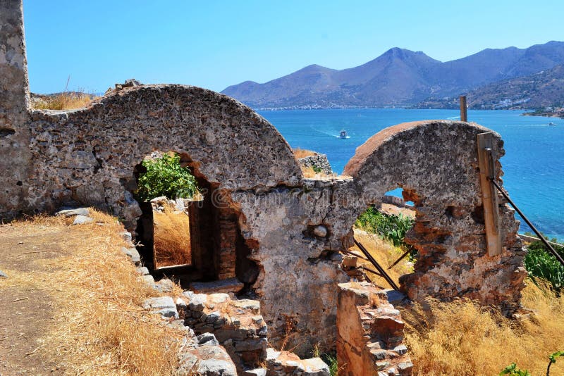 The Island of Spinalonga Leper Stock Photo - Image of landscape, greece ...