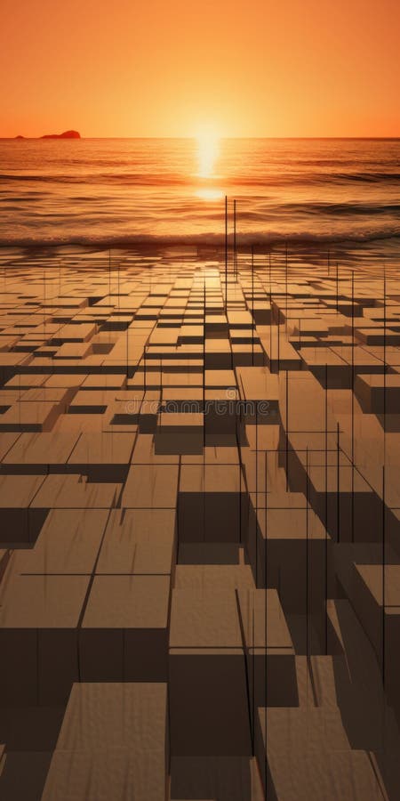 Cubist Fragmentation of Space: a Bricks in the Sky Artwork Stock ...