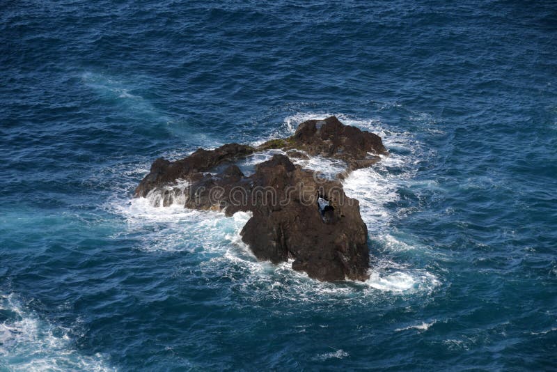 Island Resting in the Blue Ocean Stock Photo - Image of outdoor, danger ...