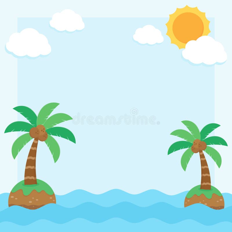 Island sunny sky frame 1 stock vector. Illustration of greeting - 321177566