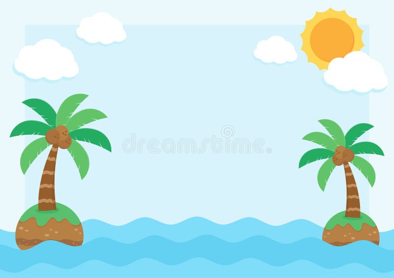 Island sunny sky frame 2 stock vector. Illustration of website - 321177567