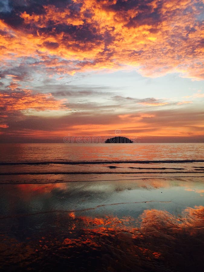 Island Sunset stock photo. Image of boat, water, islands - 49814600