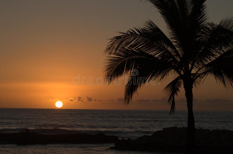 Island sunset stock image. Image of hawaii, island, setting - 49683729