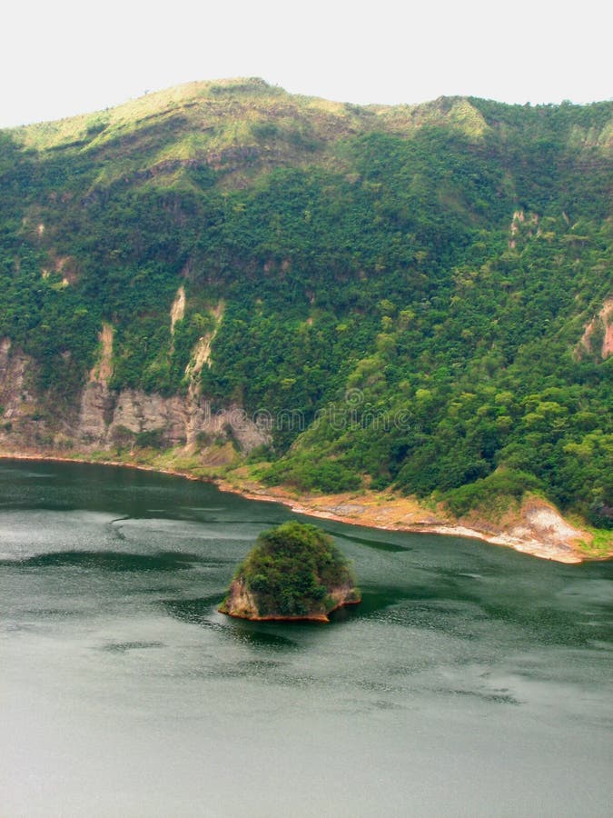 Island within Taal Volcano Caldera Lake Stock Image - Image of island ...