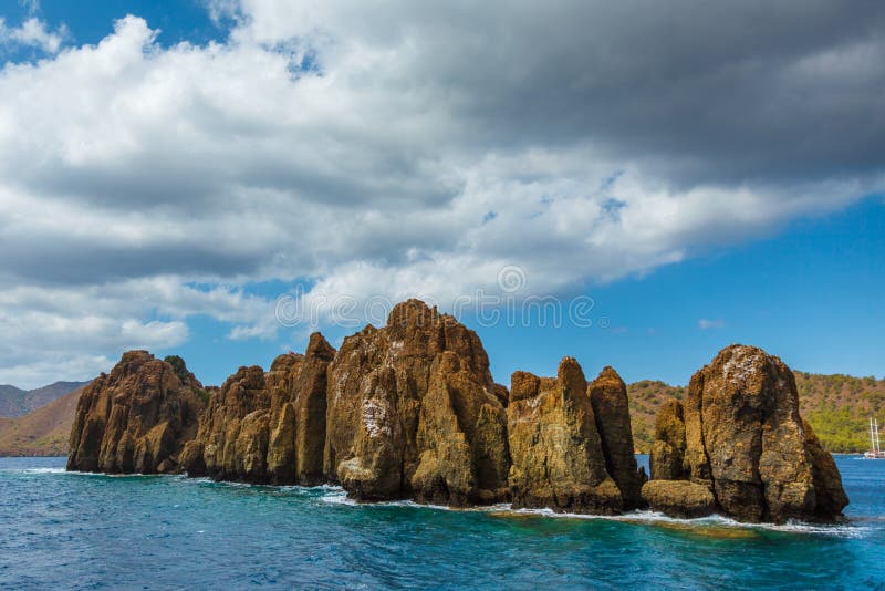 Island of Teeth in the Aegean Sea. Summer. Cloudly Stock Photo - Image ...