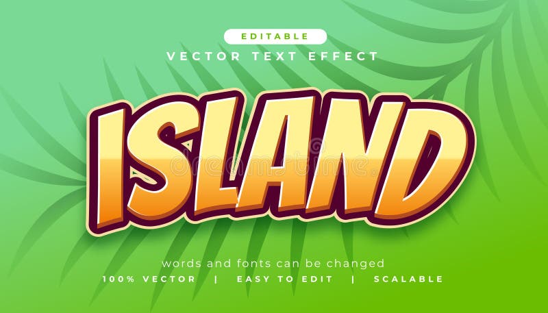 Island Text Effect Editable Template Stock Illustration - Illustration ...