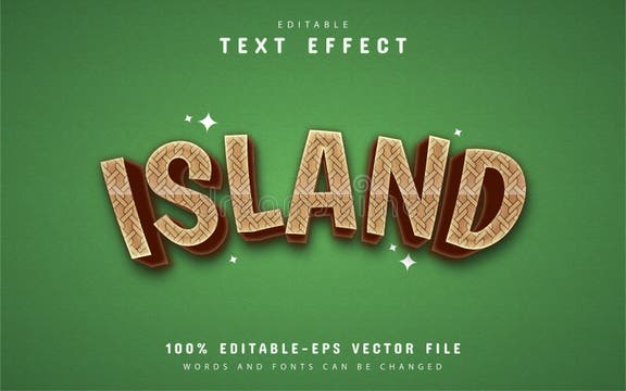 Island Text Effect with Pattern Stock Vector - Illustration of texture ...