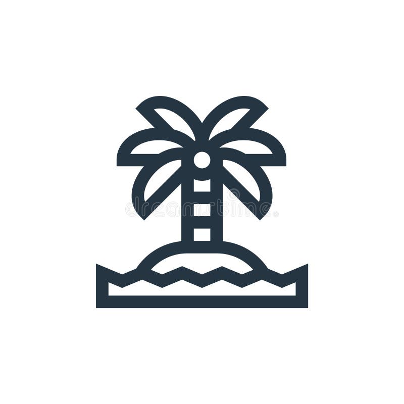 Island Vector Icon Isolated on White Background. Outline, Thin Line ...