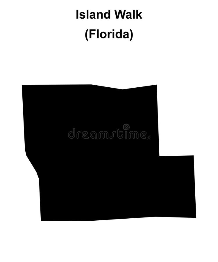 Island Walk outline map stock illustration. Illustration of region ...
