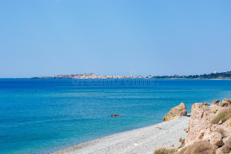 The Flat Calm of the Blue Sea Stock Image - Image of green, karpathos ...