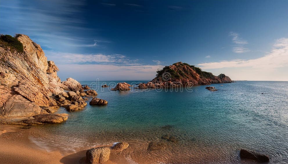 Islands and Peninsulas with Beautiful Horizons Stock Illustration ...