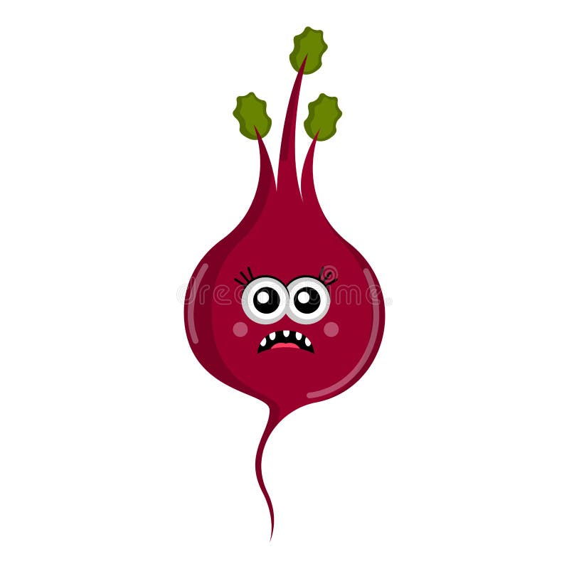 Islated sad radish cartoon stock vector. Illustration of expression ...