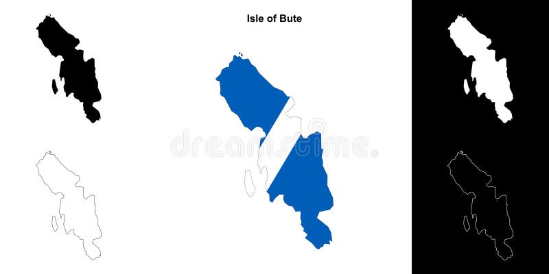 Isle of Bute outline map stock illustration. Illustration of silhouette ...