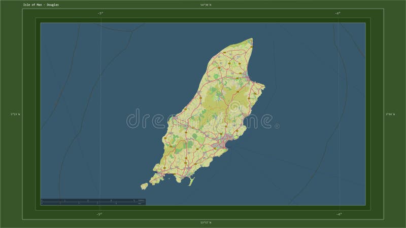 Isle of Man Highlighted - Composition. Topo German Stock Illustration ...