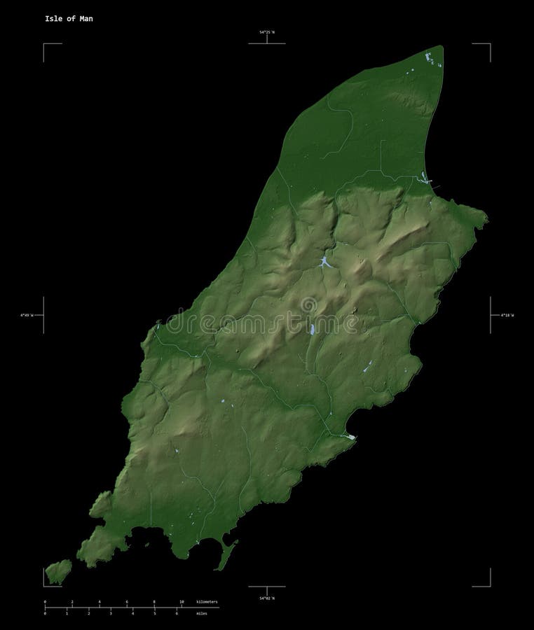 Isle of Man Shape on Black. Pale Stock Illustration - Illustration of ...