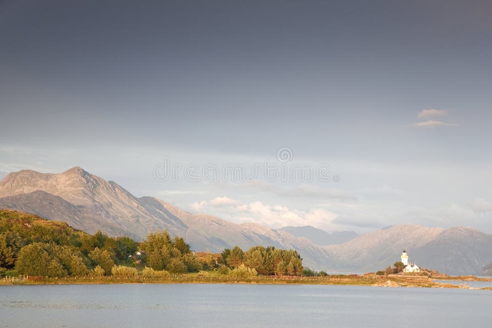 Isle Ornsay Lighthouse stock image. Image of hill, countryside - 27747553
