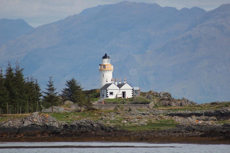 Historic Isle Ornsay Lighthouse, Isle of Skye, Scotland Stock Photo ...